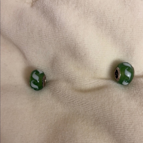 Pandora Type | Jewelry | Pandora Type Beads Green And White | Poshmark